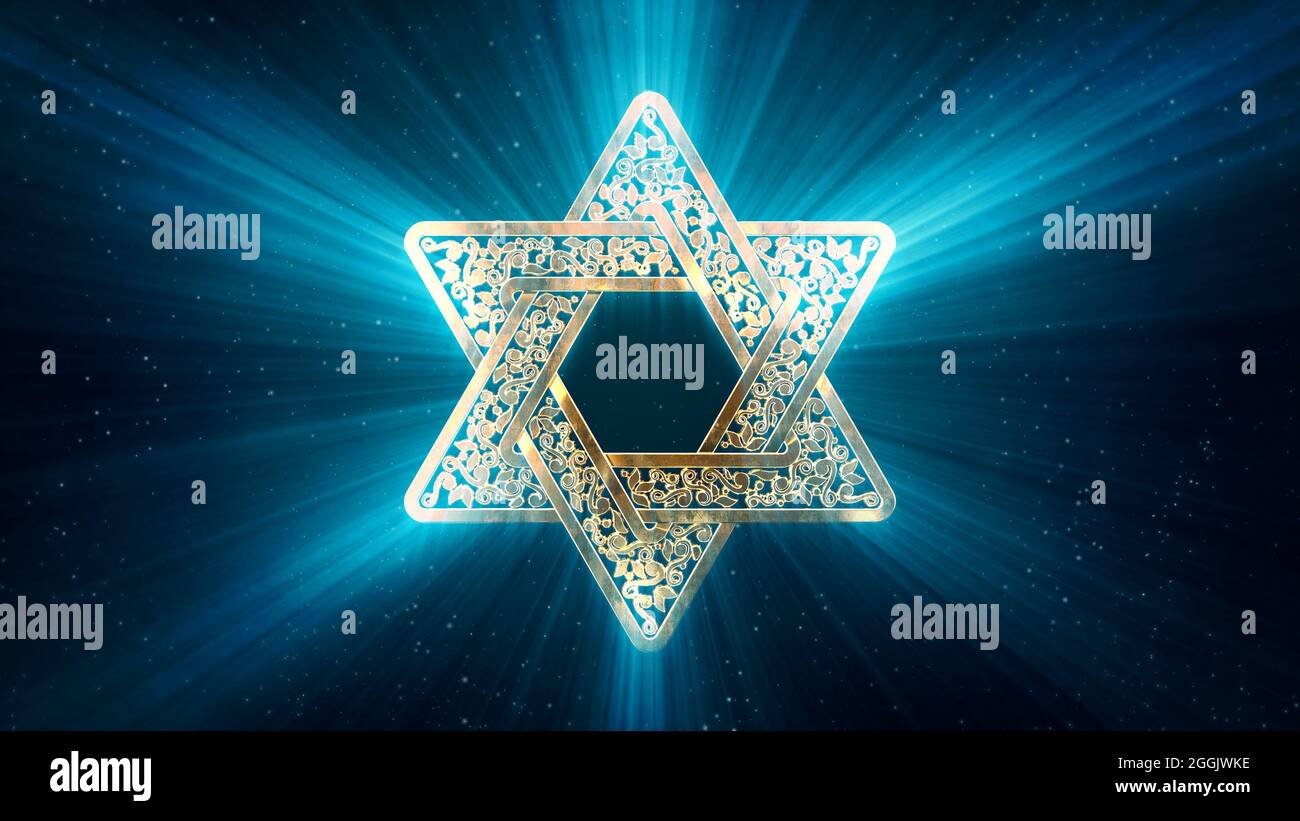 nice shield of david backdrop - cg object 3D rendering Stock Photo - Alamy