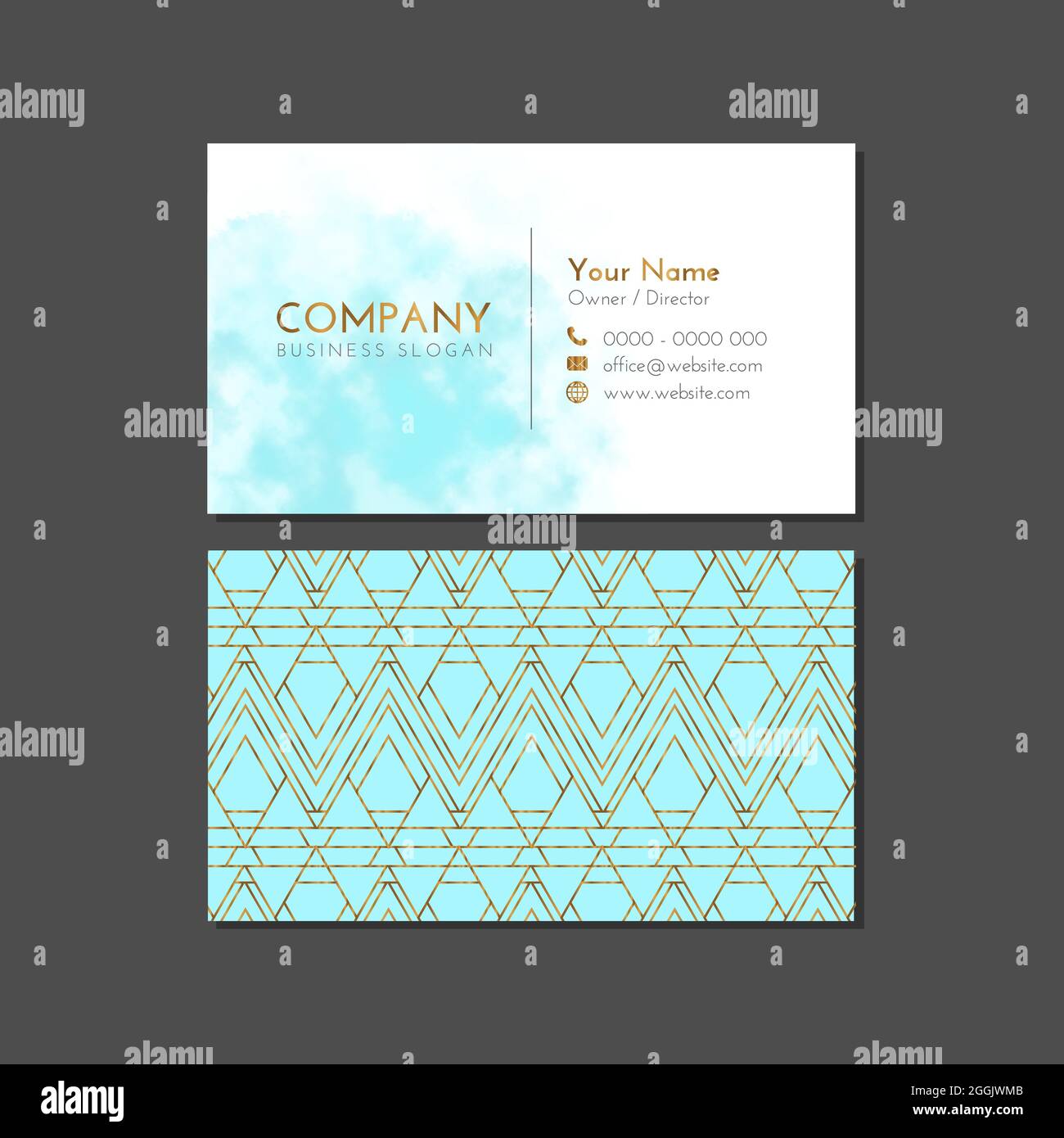 Turquoise Modern Business Card Template Design Stock Vector Image & Art ...