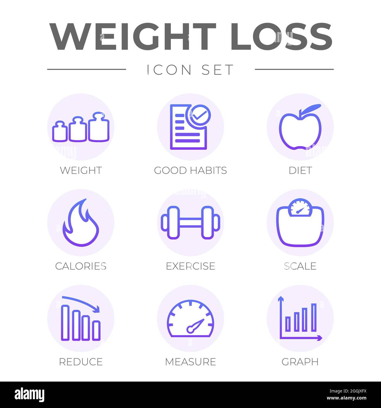 Weight icons kilogram measurement Stock Vector Images - Alamy