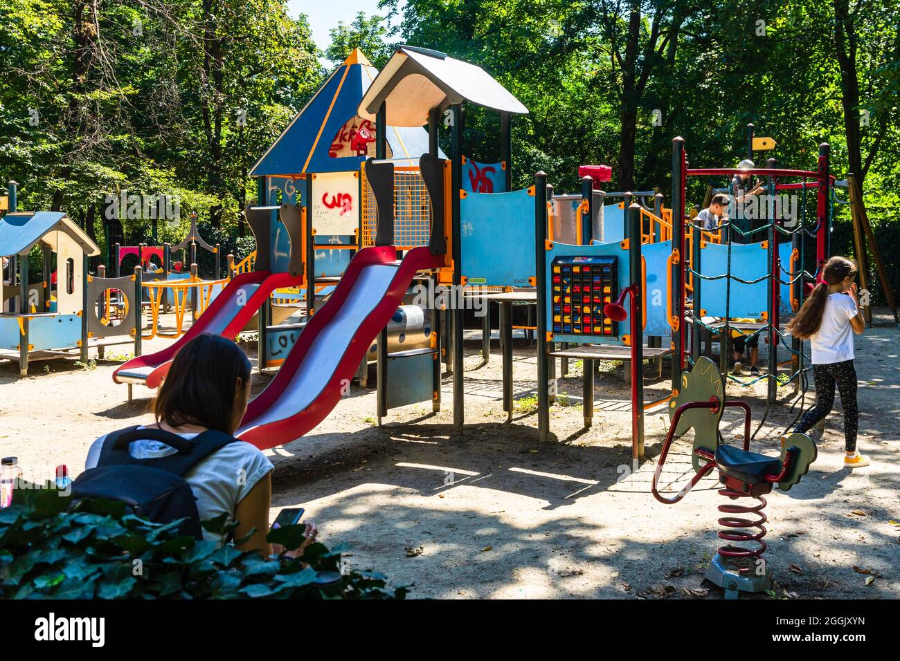 Young kids playing in the ground area hi-res stock photography and ...