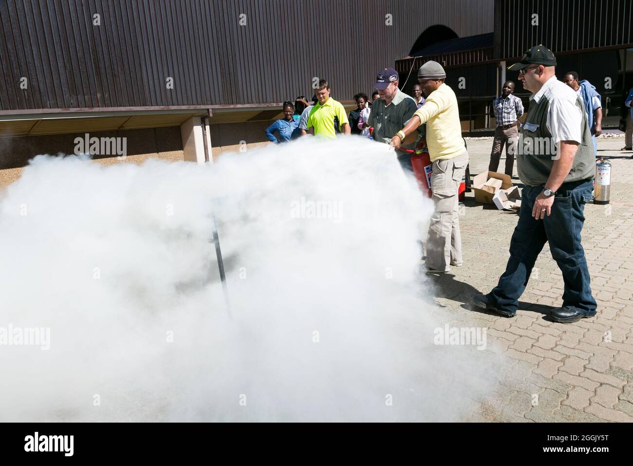 JOHANNESBURG, SOUTH AFRICA - Aug 12, 2021: The Fire hazard training ...