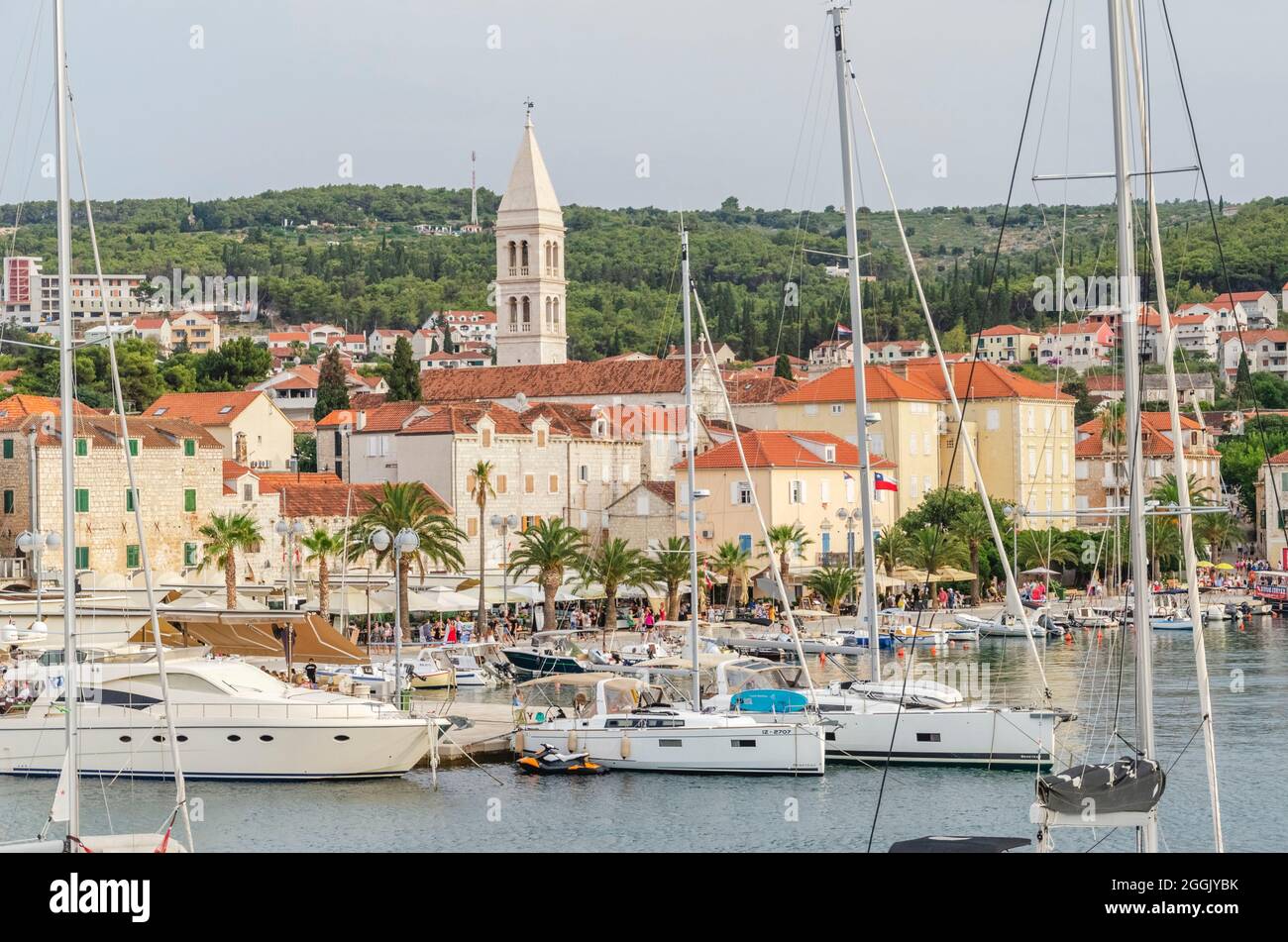 Picturesque old town of Supetar. Supetar is the biggest town of Brac ...