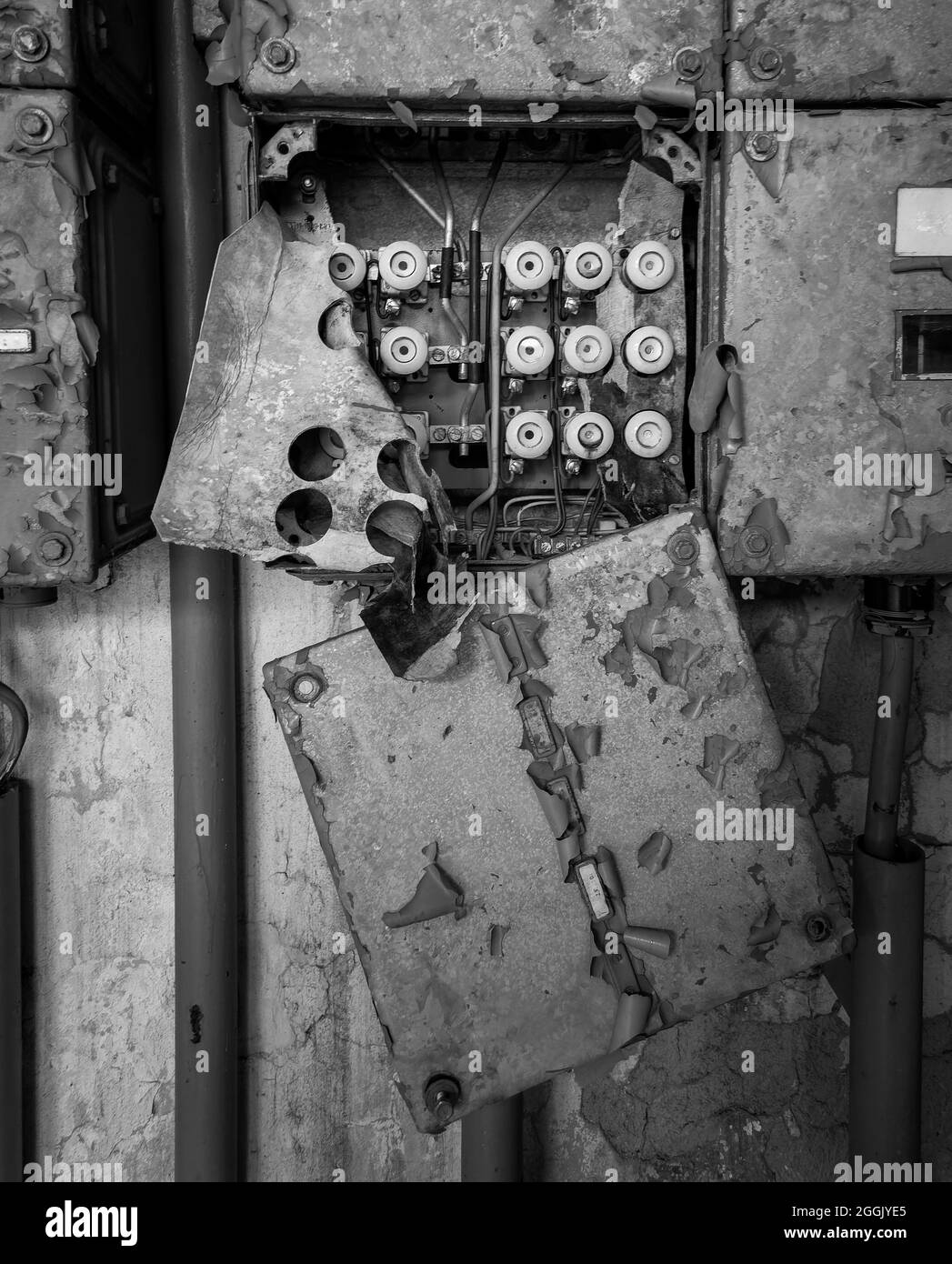 Destroyed electricity Black and White Stock Photos & Images - Alamy