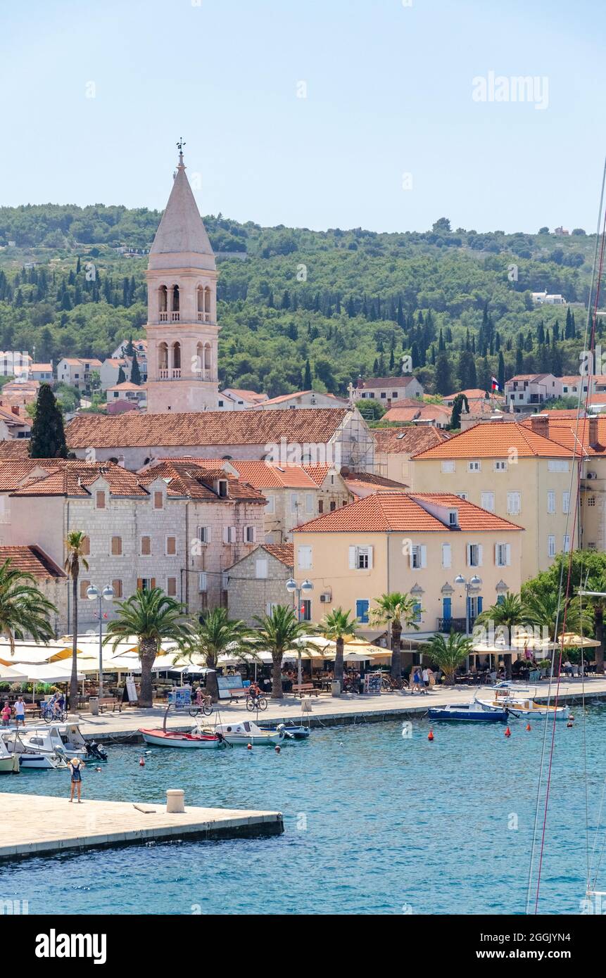 Picturesque old town of Supetar. Supetar is the biggest town of Brac ...
