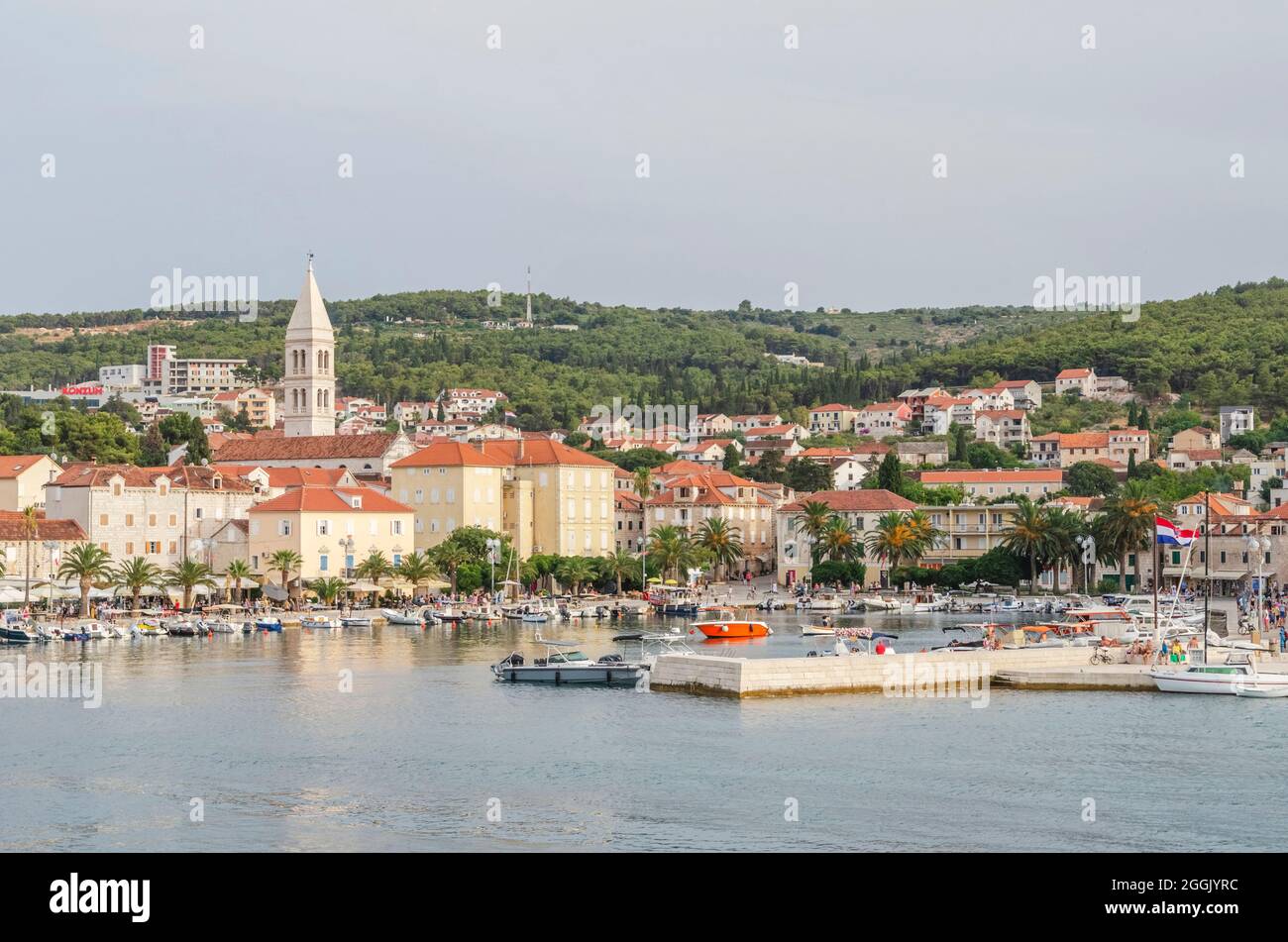 Picturesque old town of Supetar. Supetar is the biggest town of Brac ...
