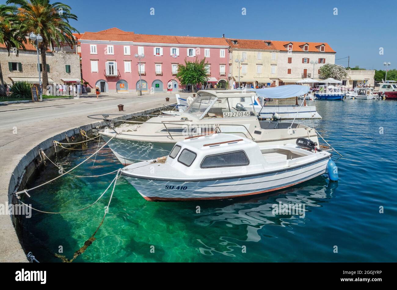 Picturesque old town of Supetar. Supetar is the biggest town of Brac ...