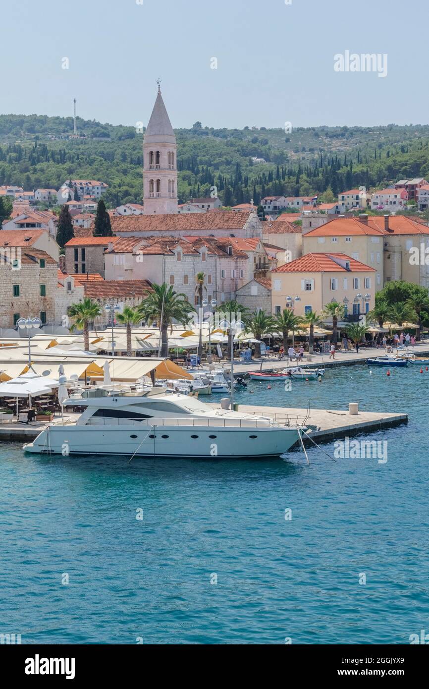 Picturesque old town of Supetar. Supetar is the biggest town of Brac ...