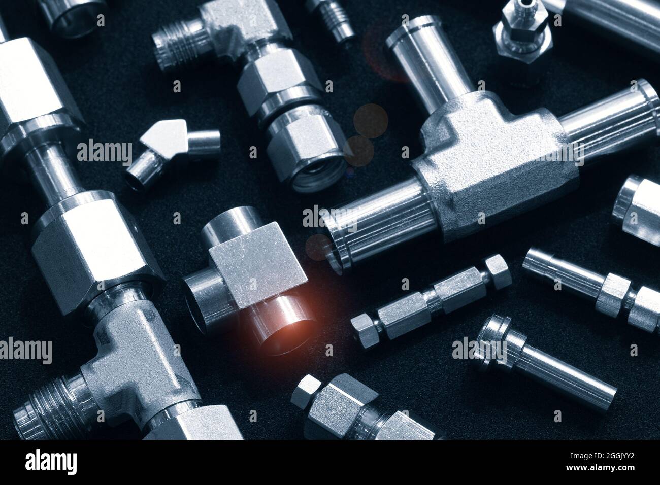 Many types of metal details industrial design background Stock Photo ...