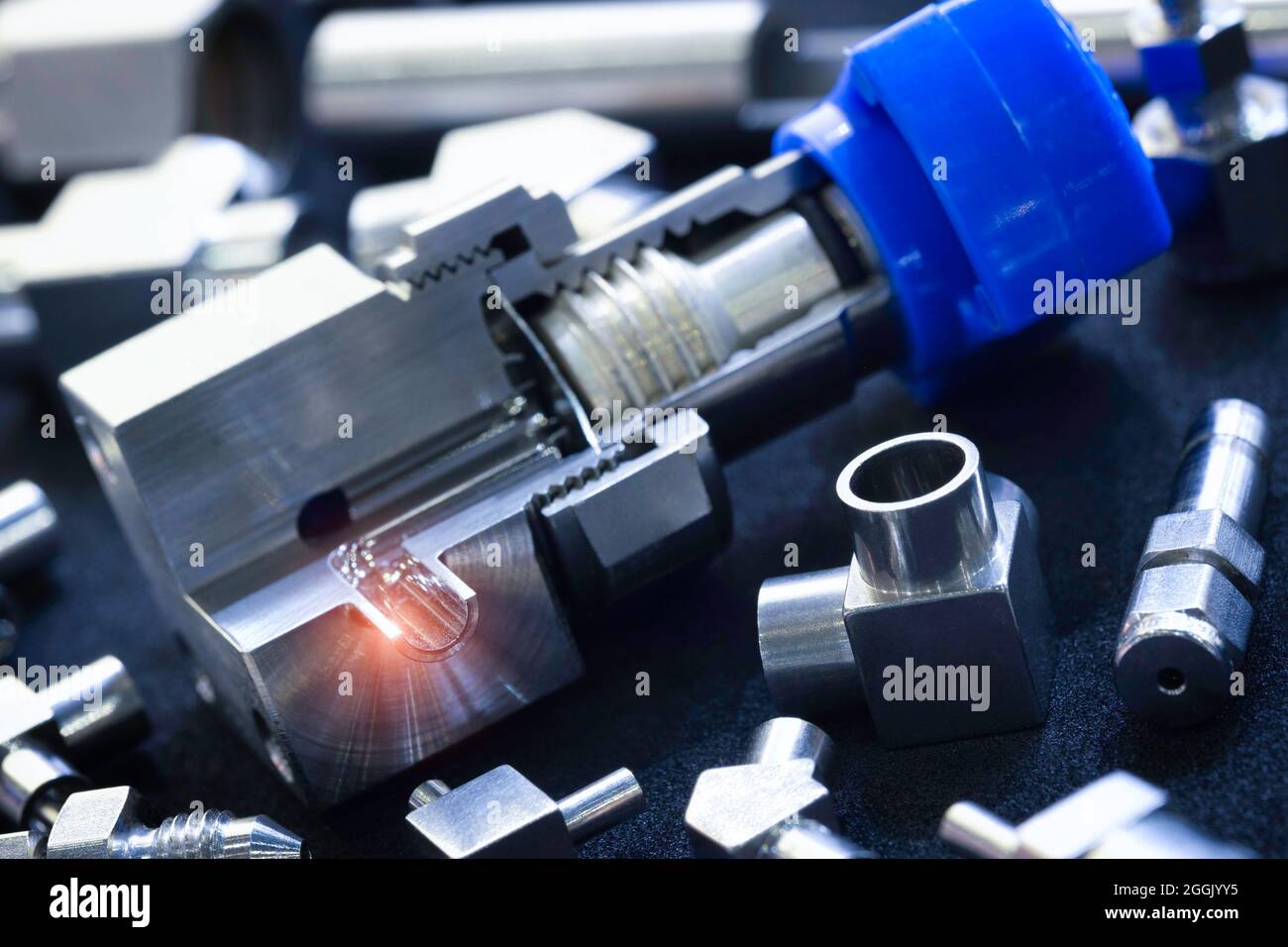 Many types of metal details industrial design background Stock Photo ...