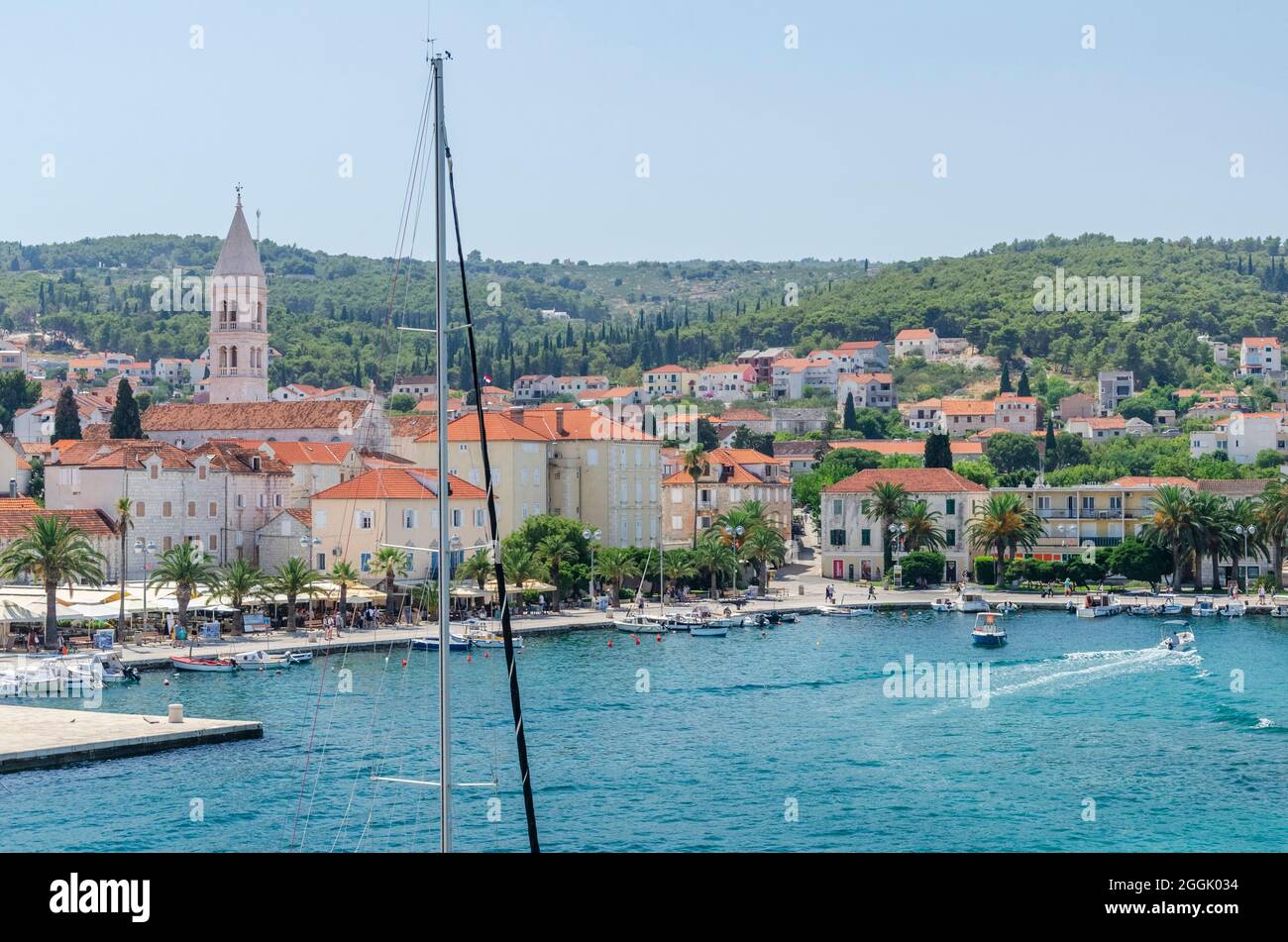 Picturesque old town of Supetar. Supetar is the biggest town of Brac ...