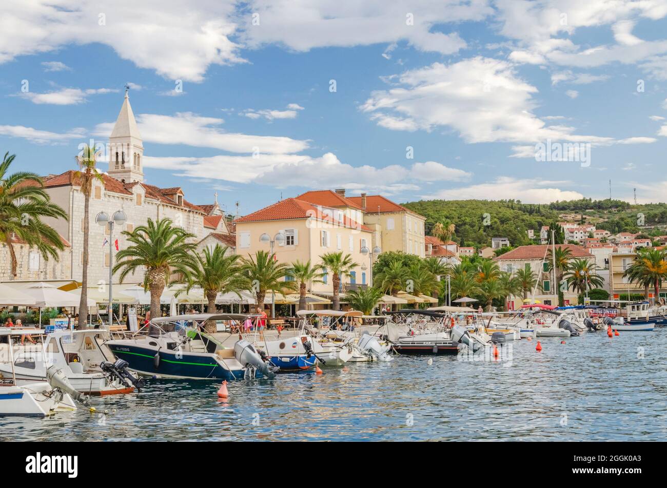Picturesque old town of Supetar. Supetar is the biggest town of Brac ...