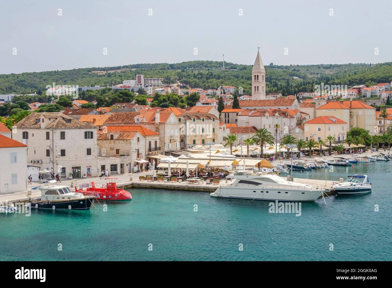 Picturesque old town of Supetar. Supetar is the biggest town of Brac ...