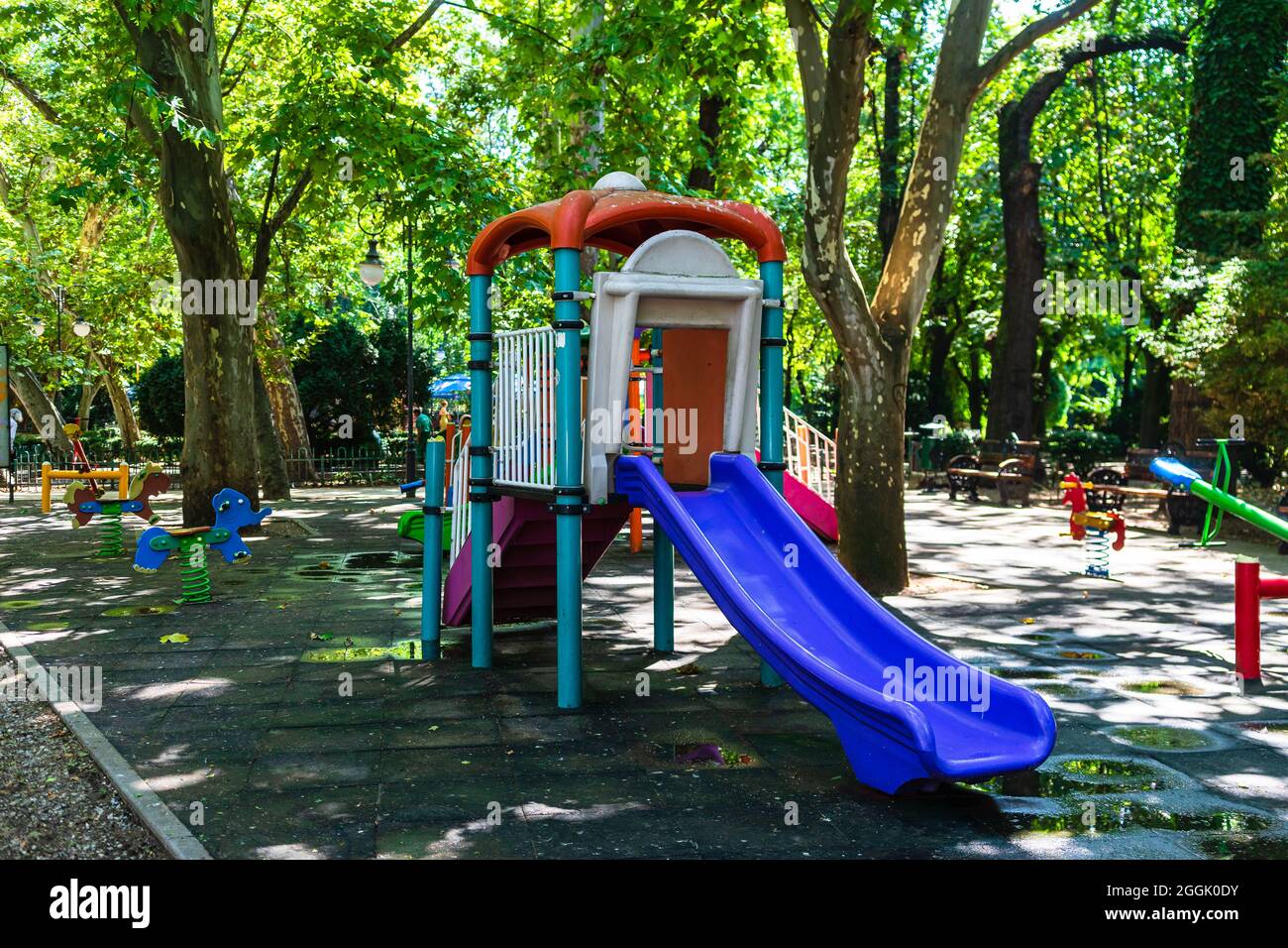 Outdoor playground fun for children in Cismigiu -Bucharest, Romania ...