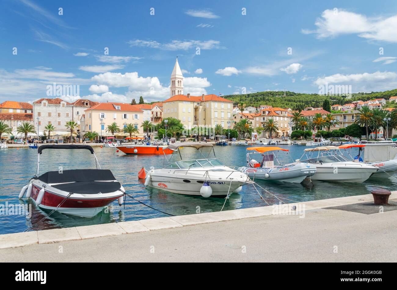 Picturesque old town of Supetar. Supetar is the biggest town of Brac ...