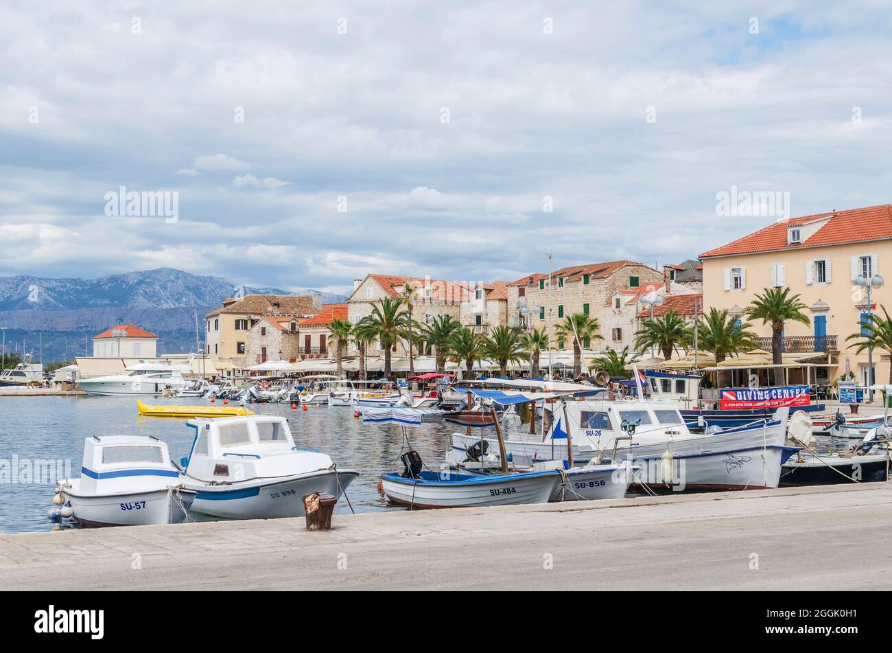 Picturesque old town of Supetar. Supetar is the biggest town of Brac ...
