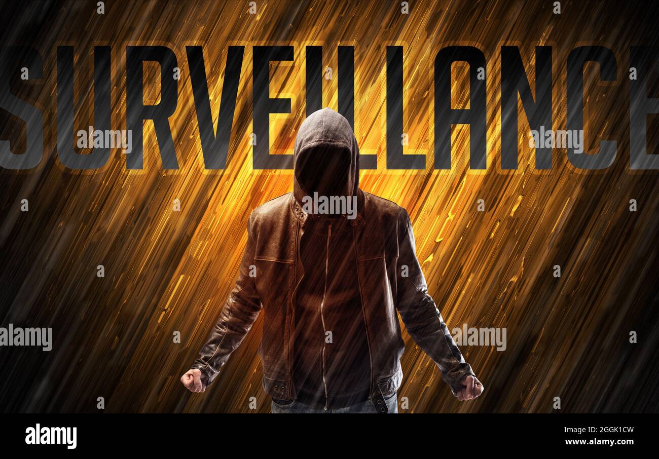 Mysterious man with security concept Stock Photo - Alamy