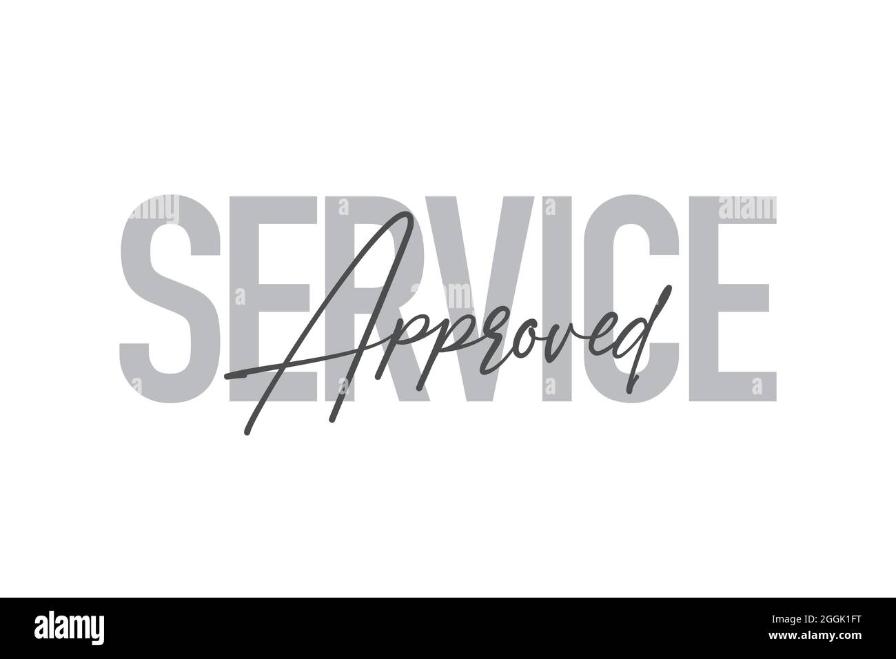 Modern, simple, minimal typographic design of a saying "Service ...