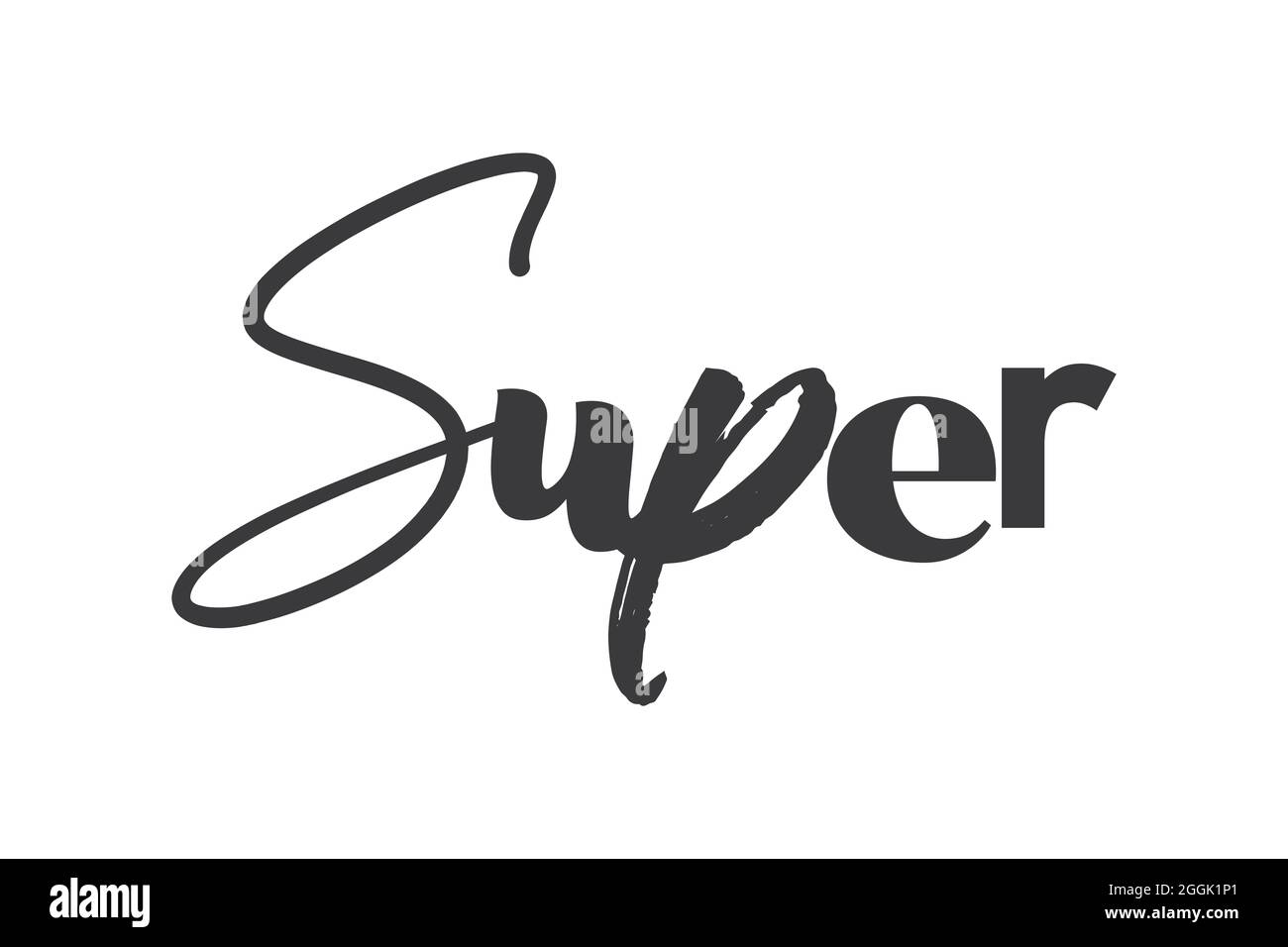Modern, playful, bold typographic graphic design of a word "Super" in ...