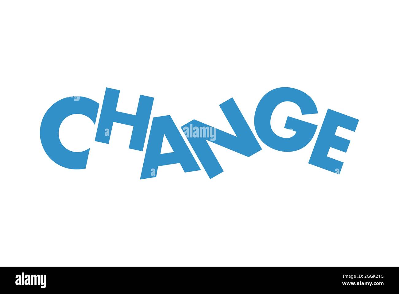 Modern, playful, simple graphic design of a word "Change" in motion ...