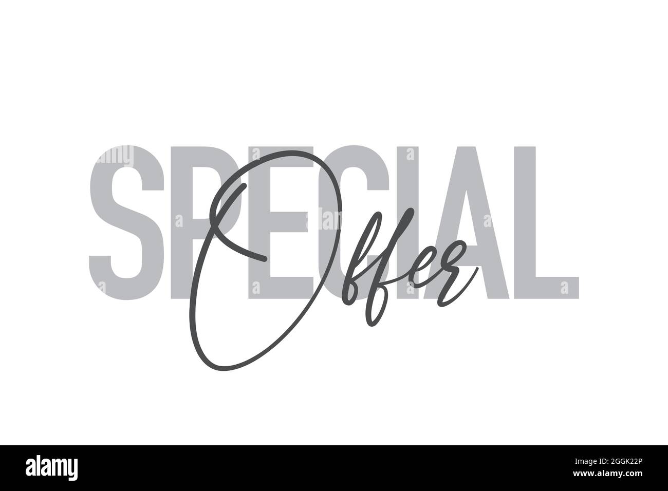 Modern, simple, minimal typographic design of a saying "Special Offer ...