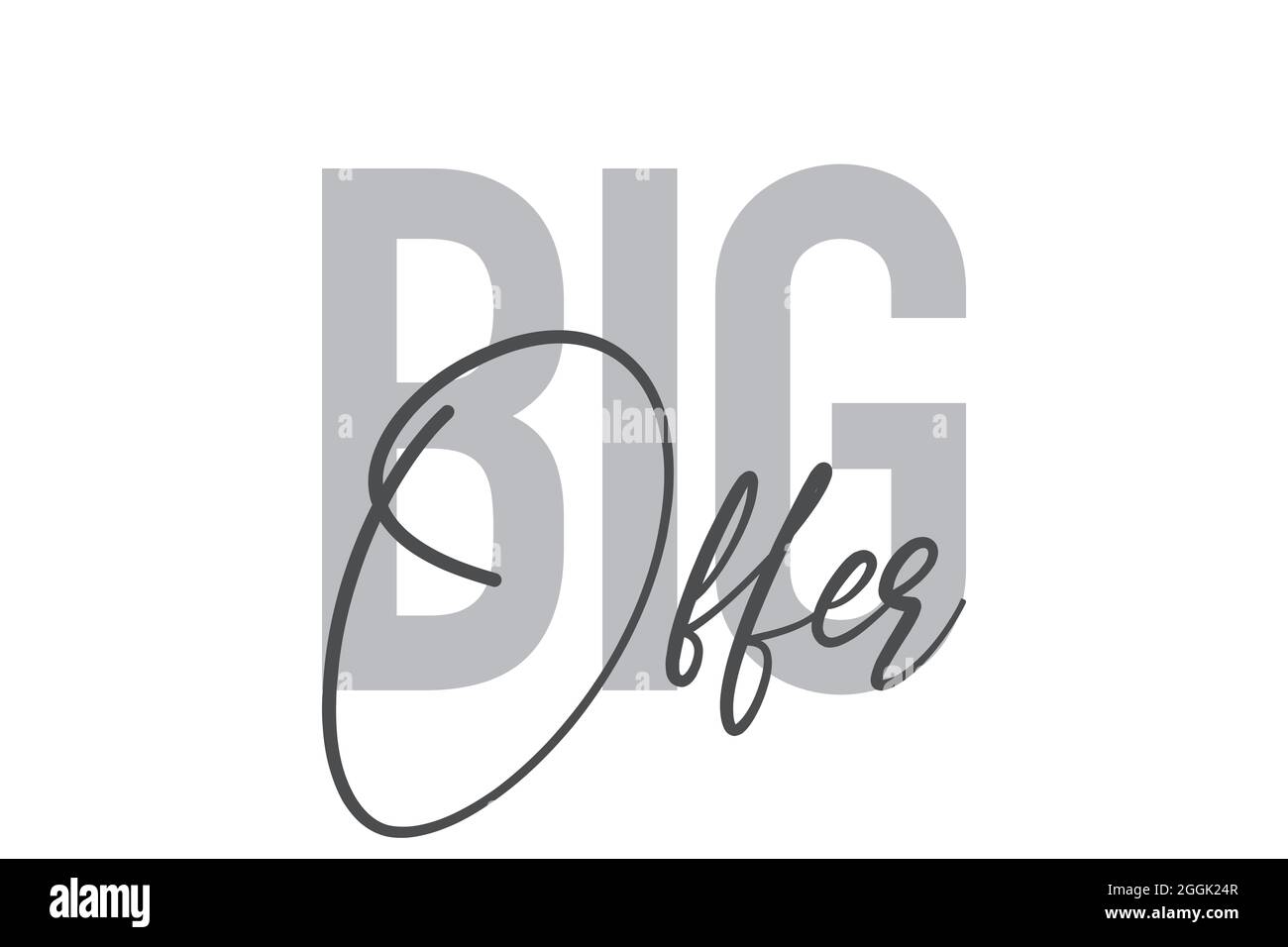 Modern, simple, minimal typographic design of a saying "Big Offer" in ...
