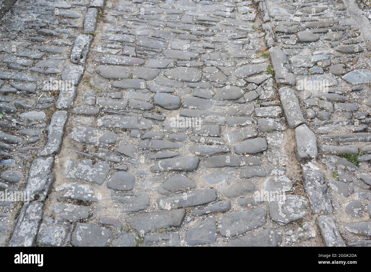 Old stone path texture.Medieval cobblestone pavement background Stock ...