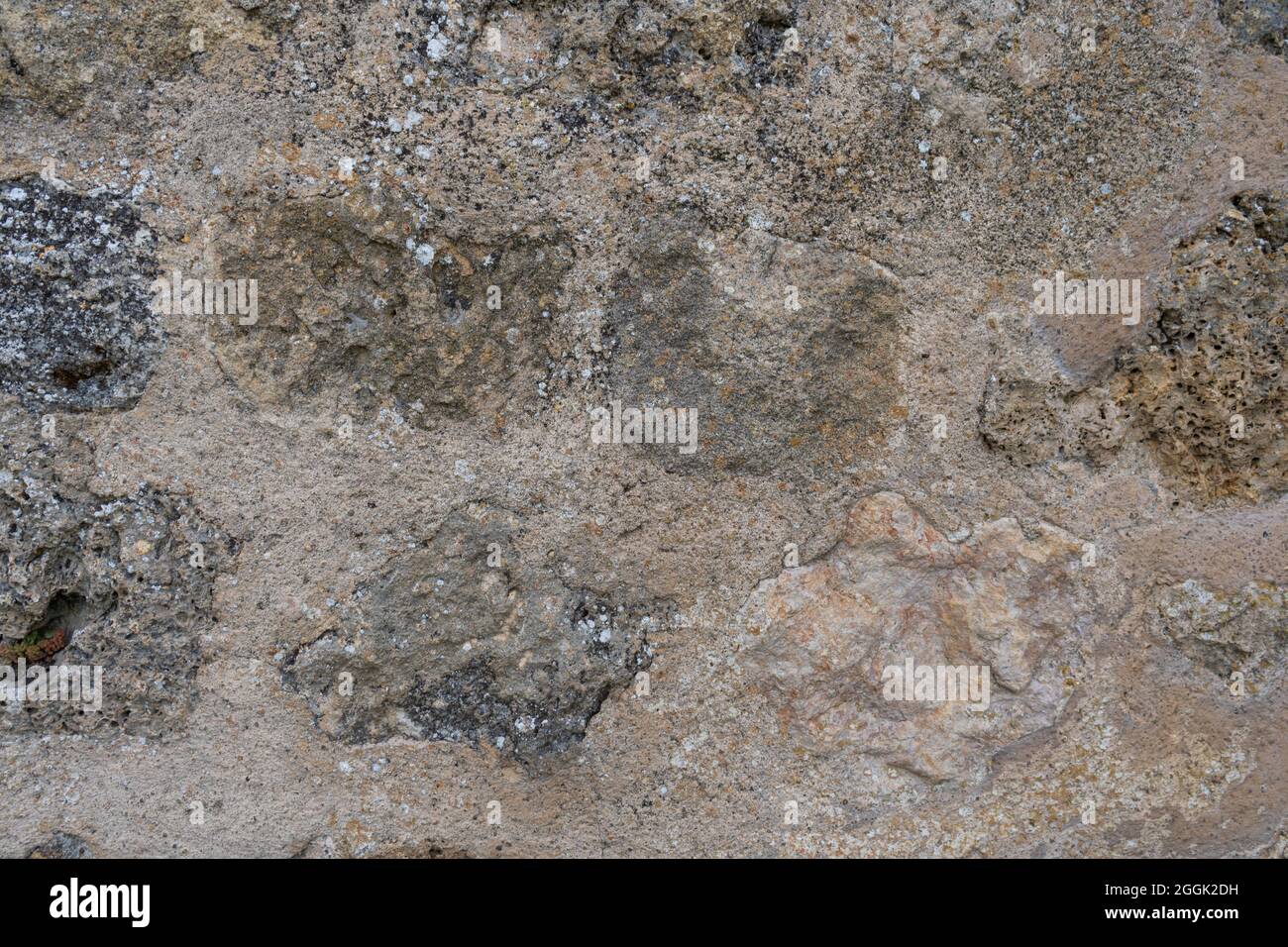 Texture of old stones wall.Concrete path floor , medieval castle ...