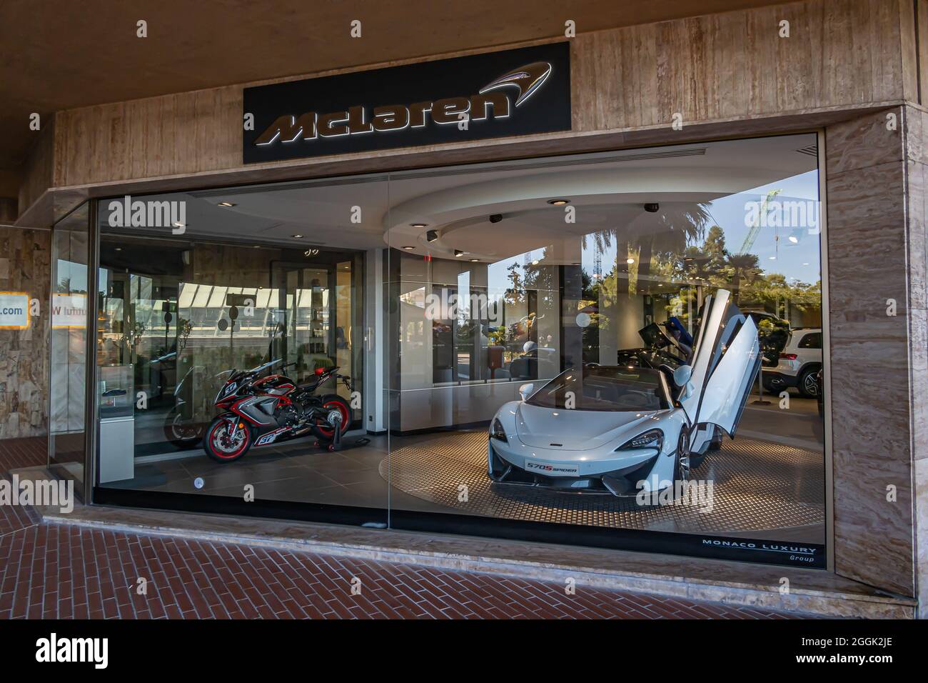 Monte Carlo, Monaco - July 4, 2020: The retailer of McLaren super sport ...