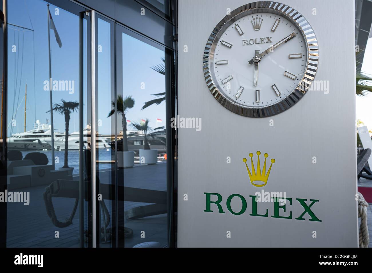 Monte Carlo, Monaco - July 4, 2020: The sign and emblem of the Swiss ...