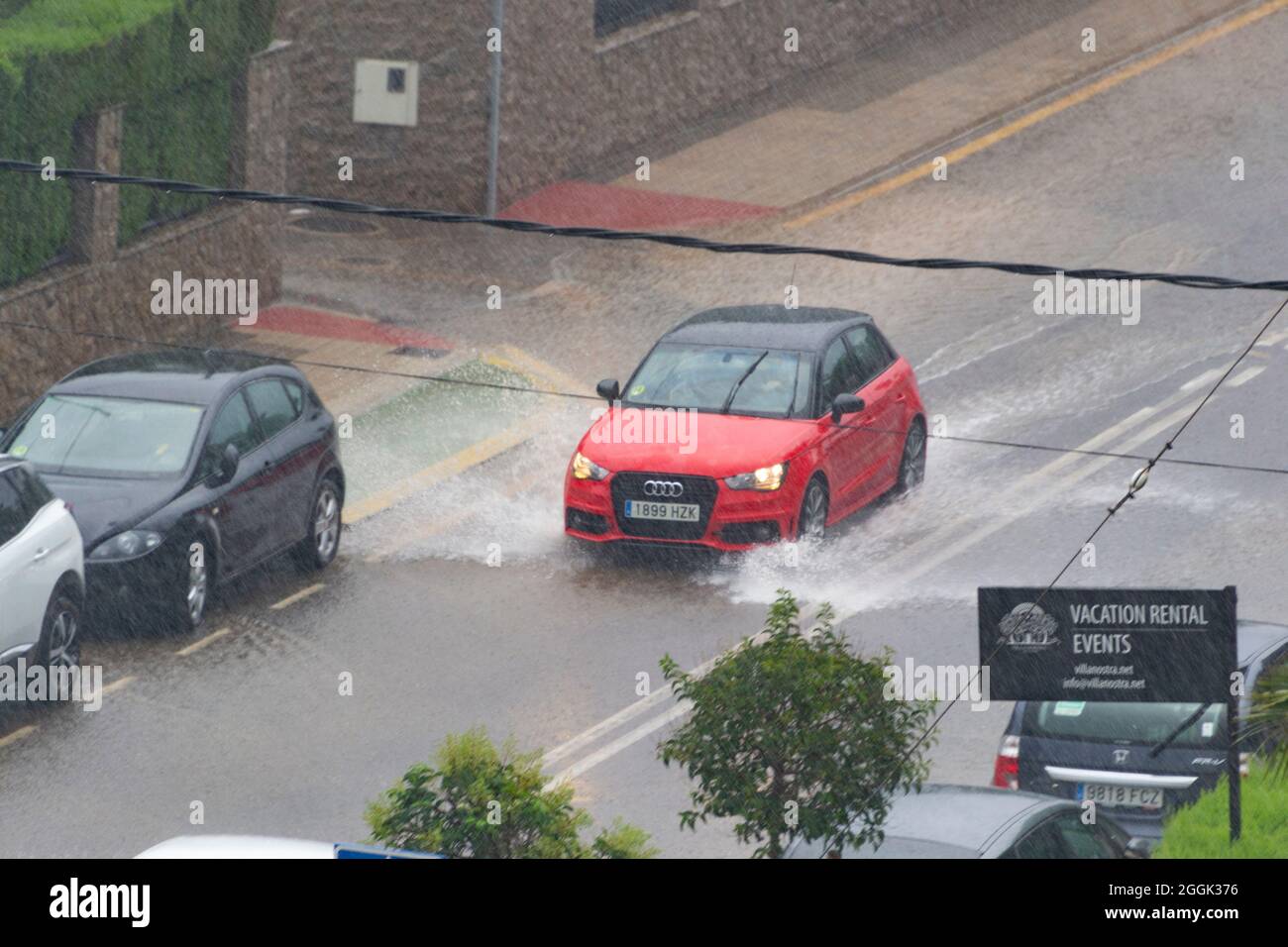 Floods. Flood. Streets, promenades and beach flooded. Rains. Storms ...