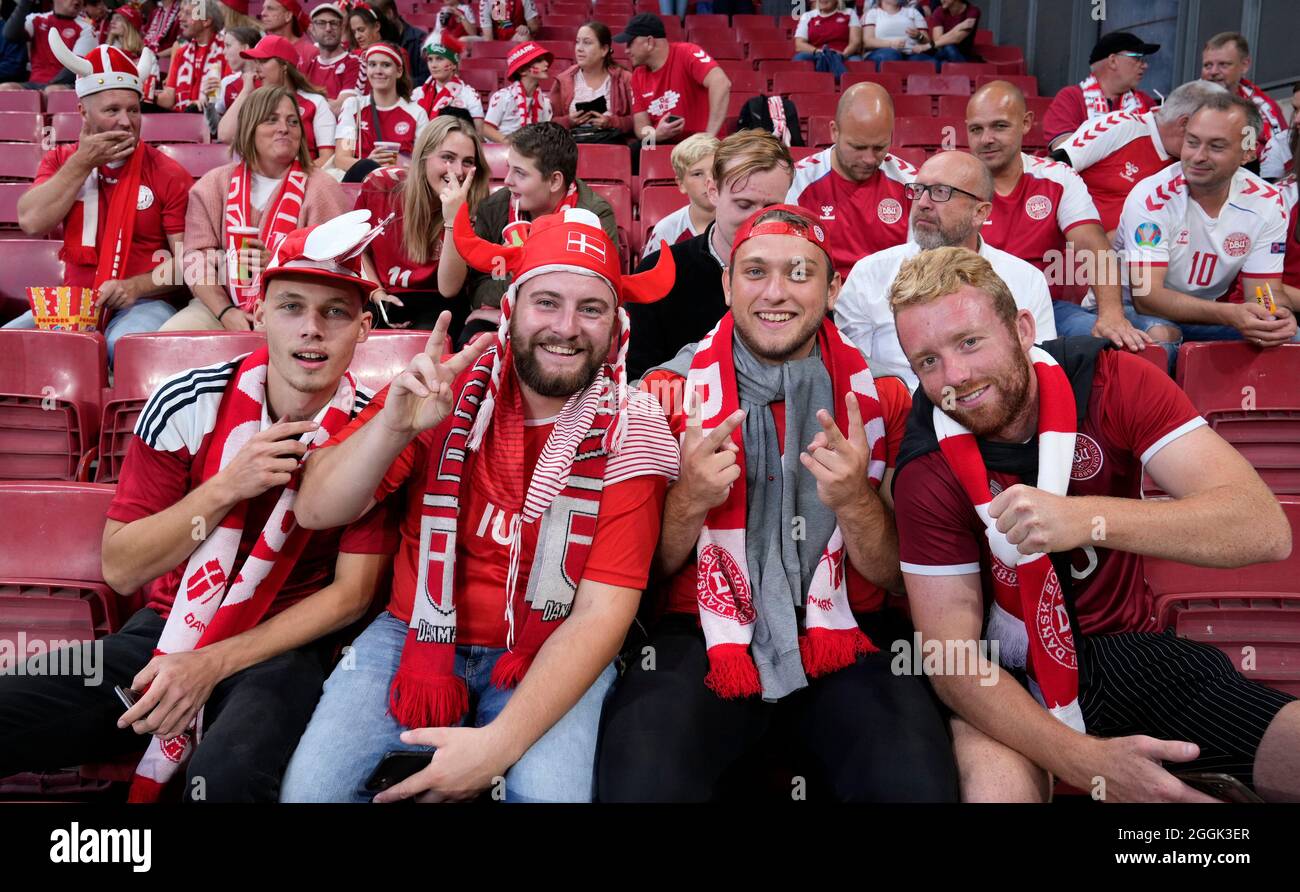 Denmark fans in the stands before the 2022 FIFA World Cup Qualifying ...