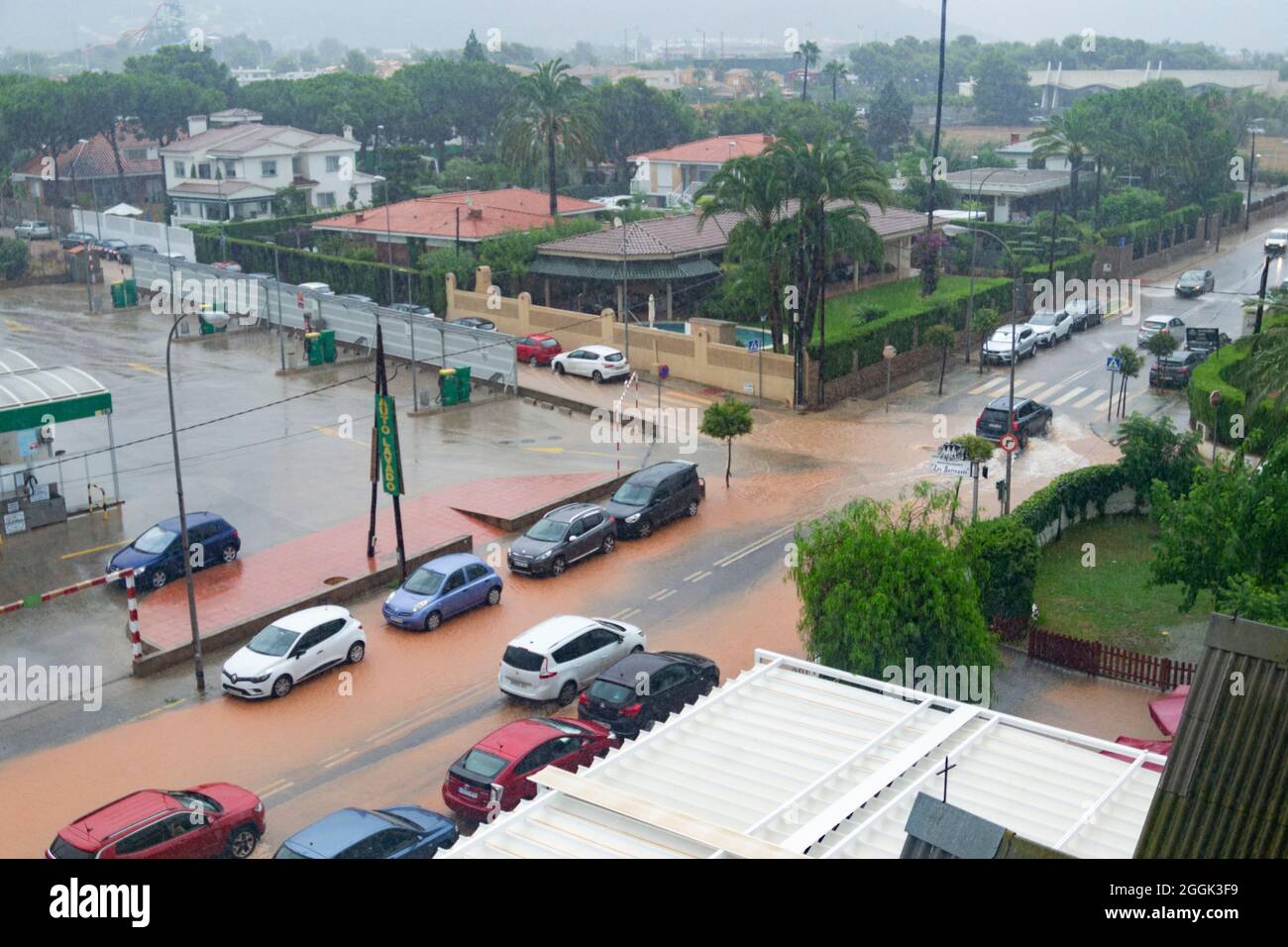 Floods. Flood. Streets, promenades and beach flooded. Rains. Storms ...