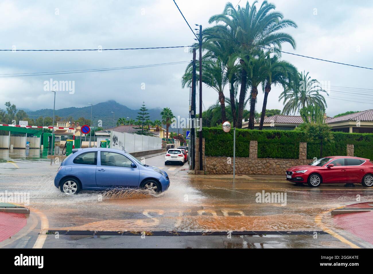 Valencia. Floods. Flooding Spain. Streets flooded by the torrential ...