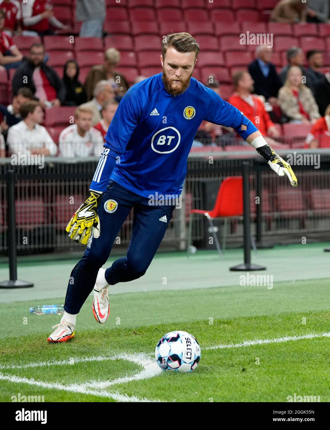 Scotland's Zander Clark warming up prior to kick-off during the 2022 ...