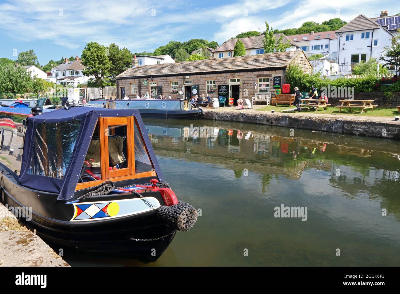 Five Rise Locks Cafe, Leeds Liverpool Canal, Bingley Stock Photo - Alamy