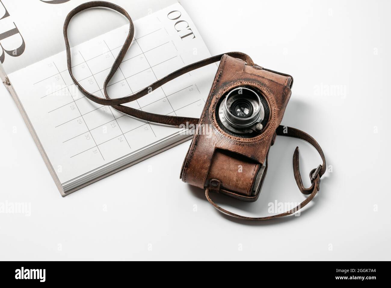 Travel calendar Planning concept. Calendar and old film camera ready ...