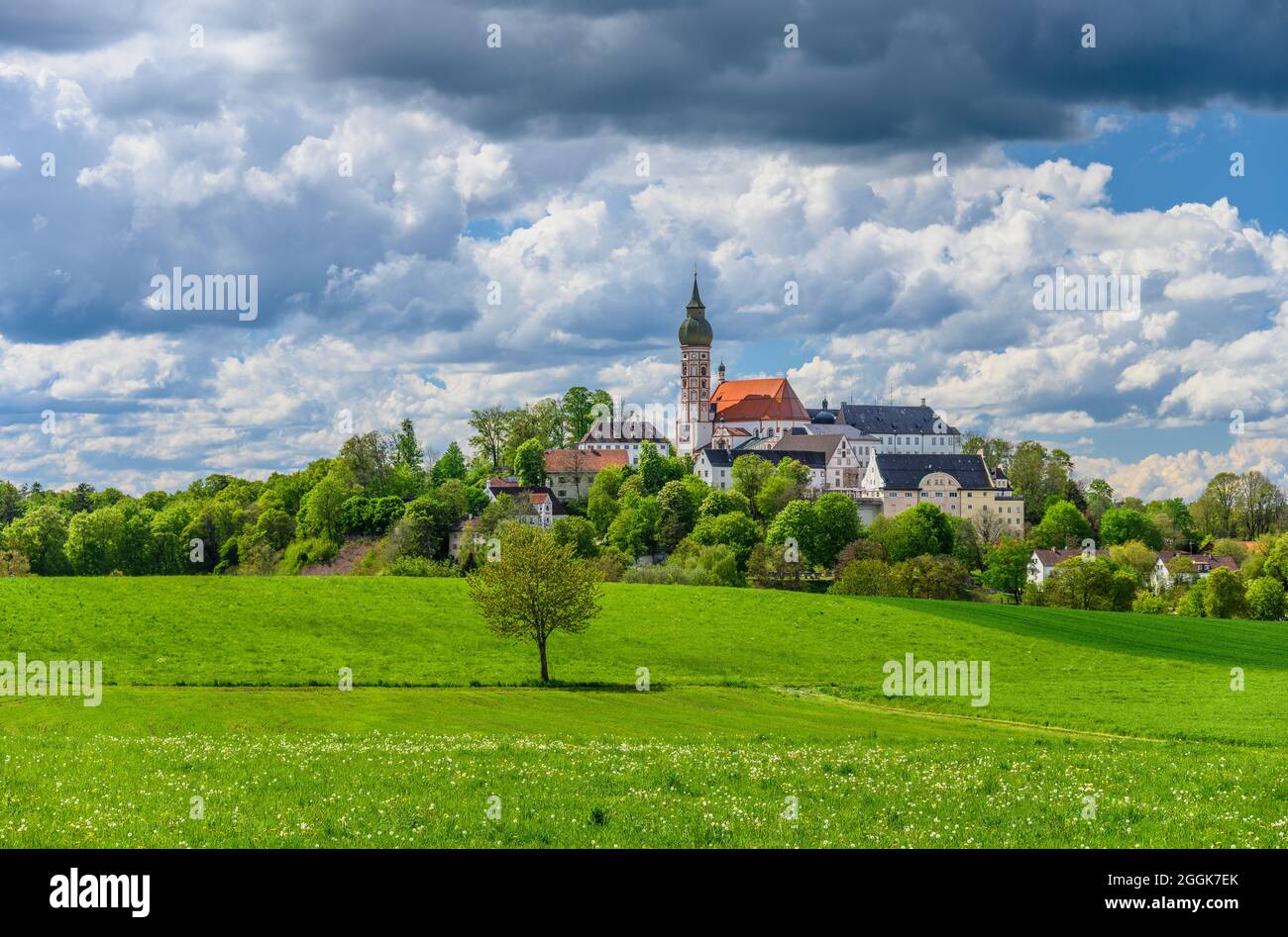 Germany, Bavaria, Upper Bavaria, Fünfseenland, Andechs, spring ...