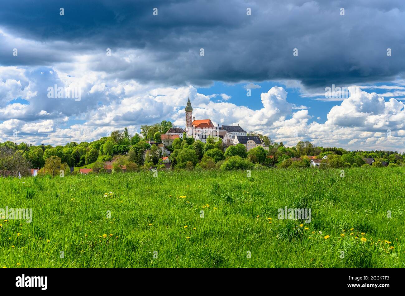 Germany, Bavaria, Upper Bavaria, Fünfseenland, Andechs, spring ...