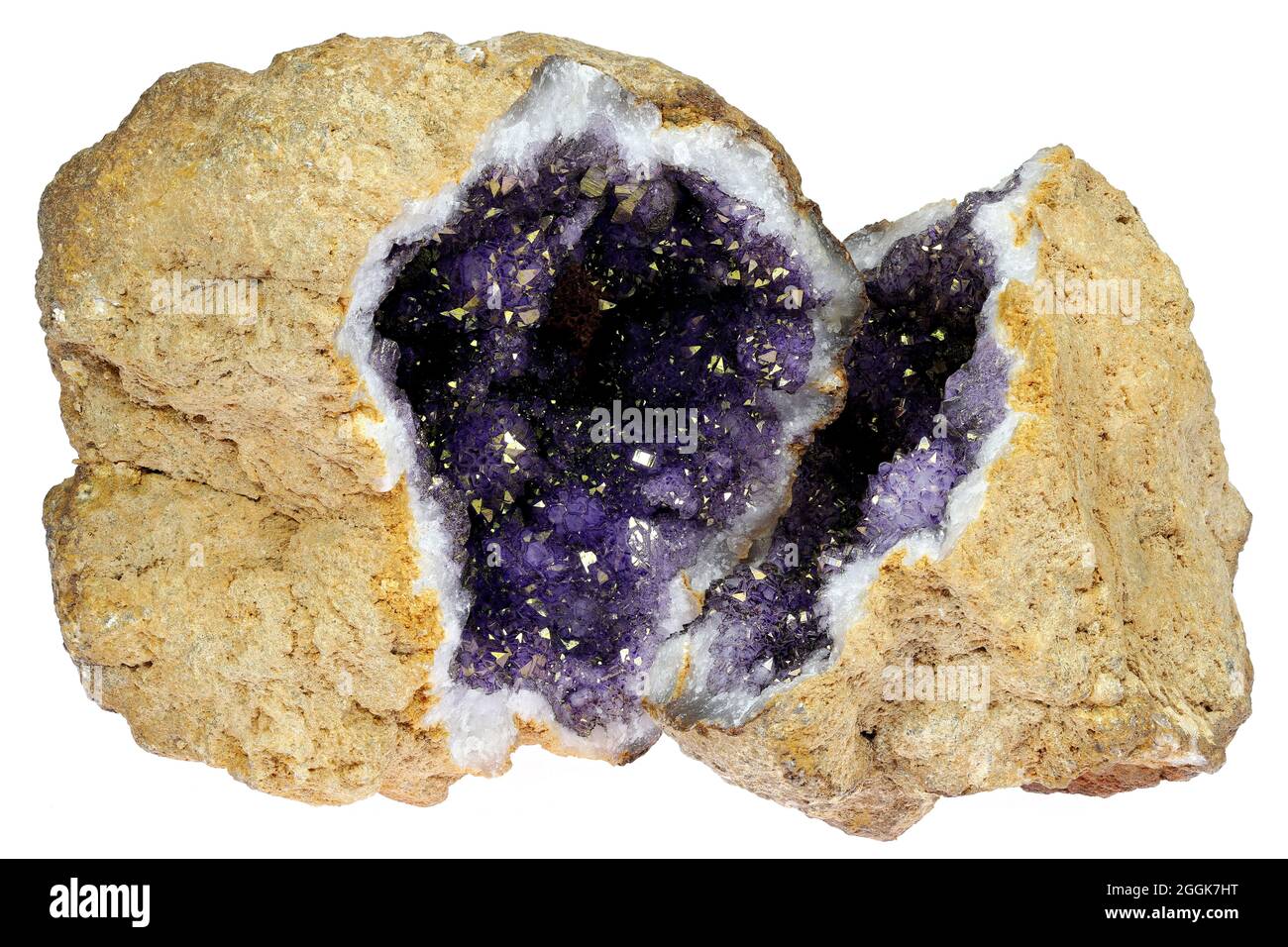 amethyst geode from Morocco isolated on white background Stock Photo ...