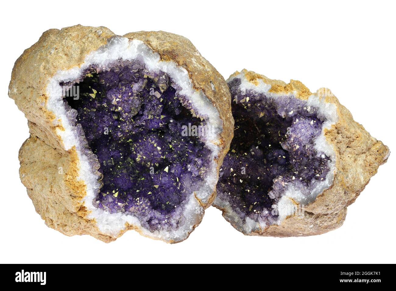 amethyst geode from Morocco isolated on white background Stock Photo ...