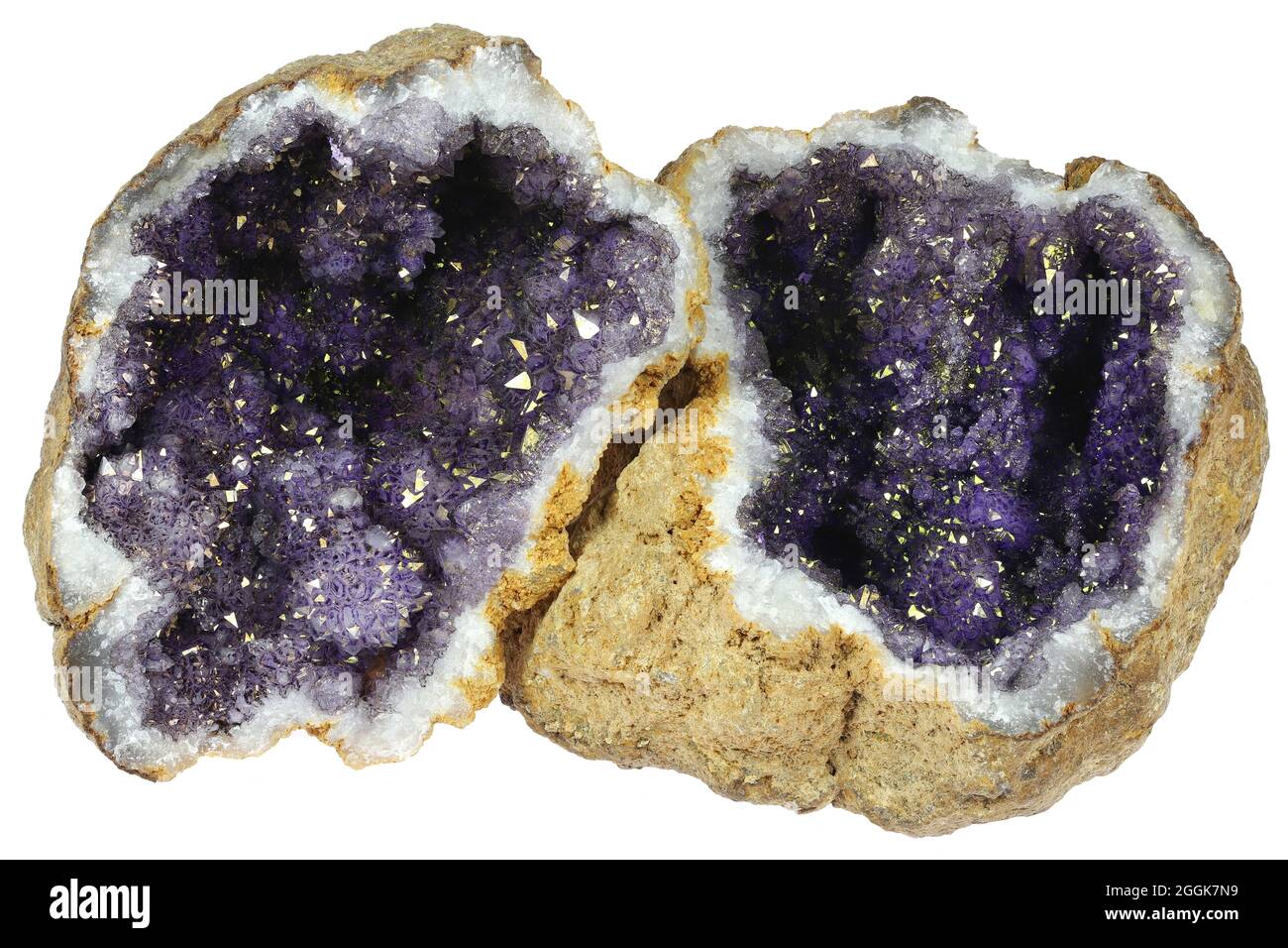 amethyst geode from Morocco isolated on white background Stock Photo ...