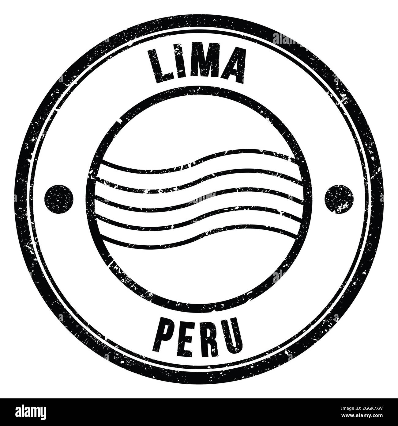 LIMA - PERU, words written on black round postal stamp Stock Photo - Alamy