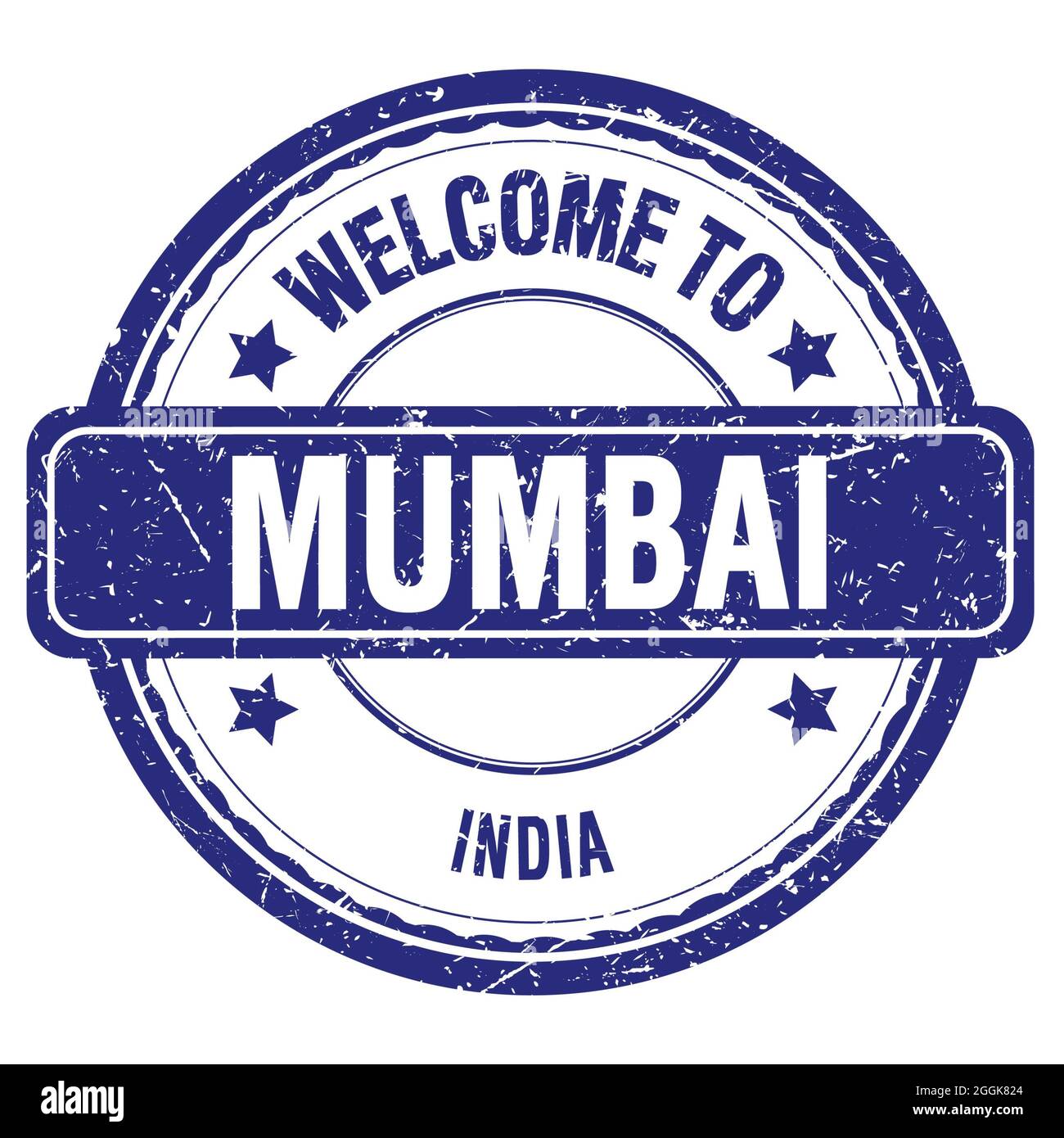 WELCOME TO MUMBAI - INDIA, words written on blue grungy stamp Stock ...
