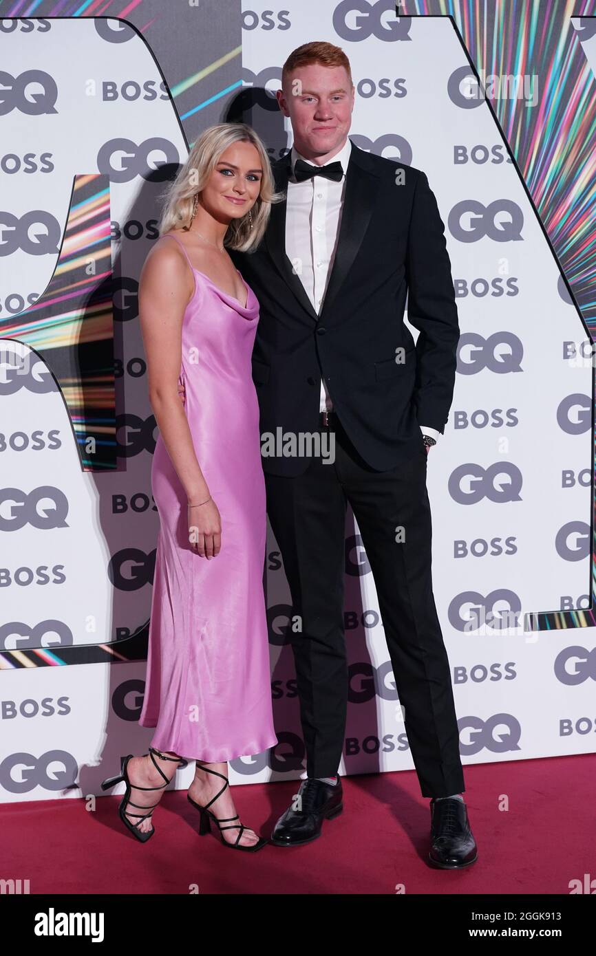 Gold medal winning swimmer Tom Dean with his partner Catherine Ross ...