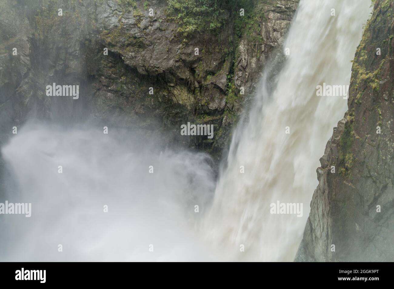 Pailon del Diablo (Devil's Cauldron) waterfall near Banos town, Ecuador ...