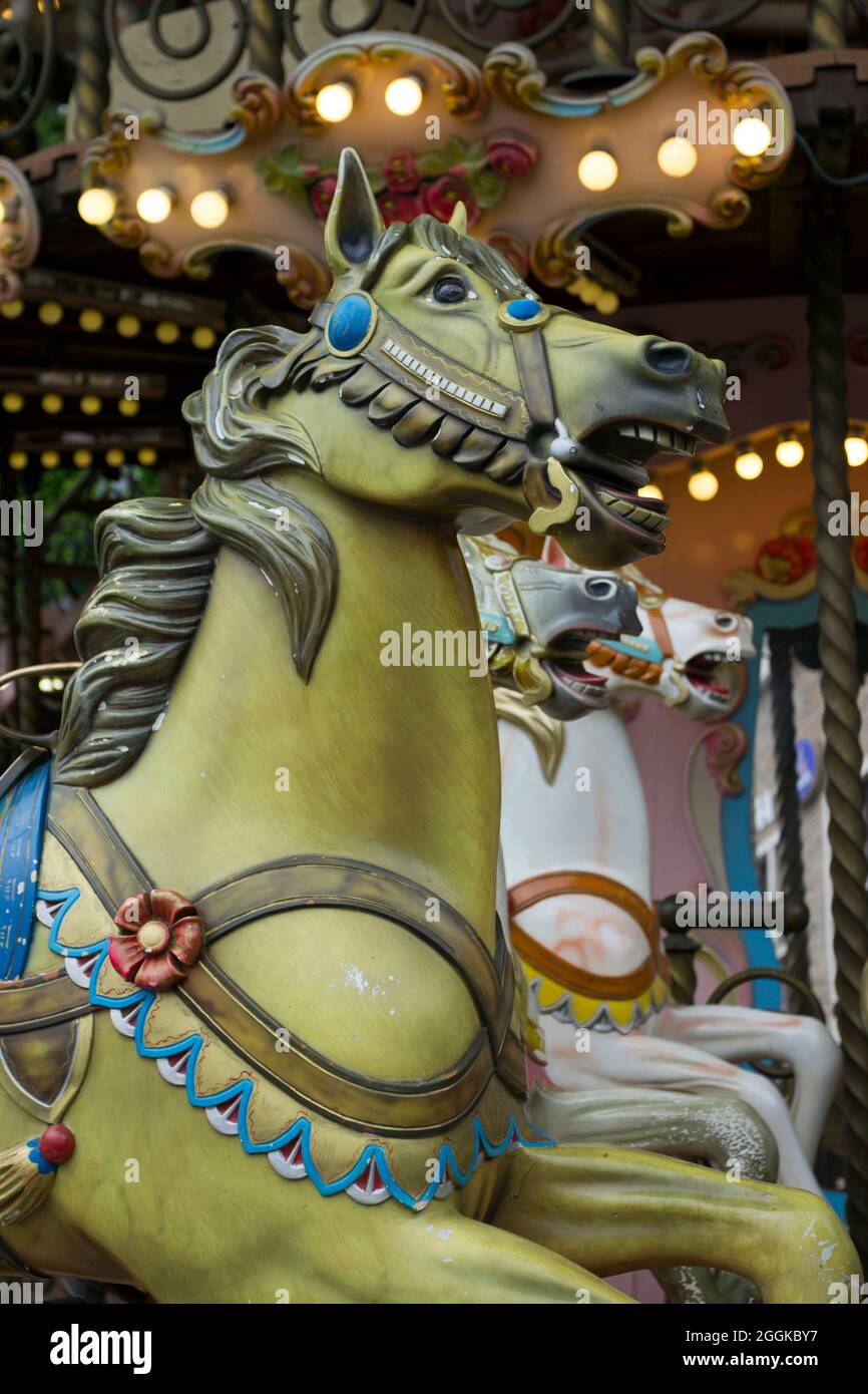 Vintage carousel horse in Brussels, Belgium Stock Photo - Alamy