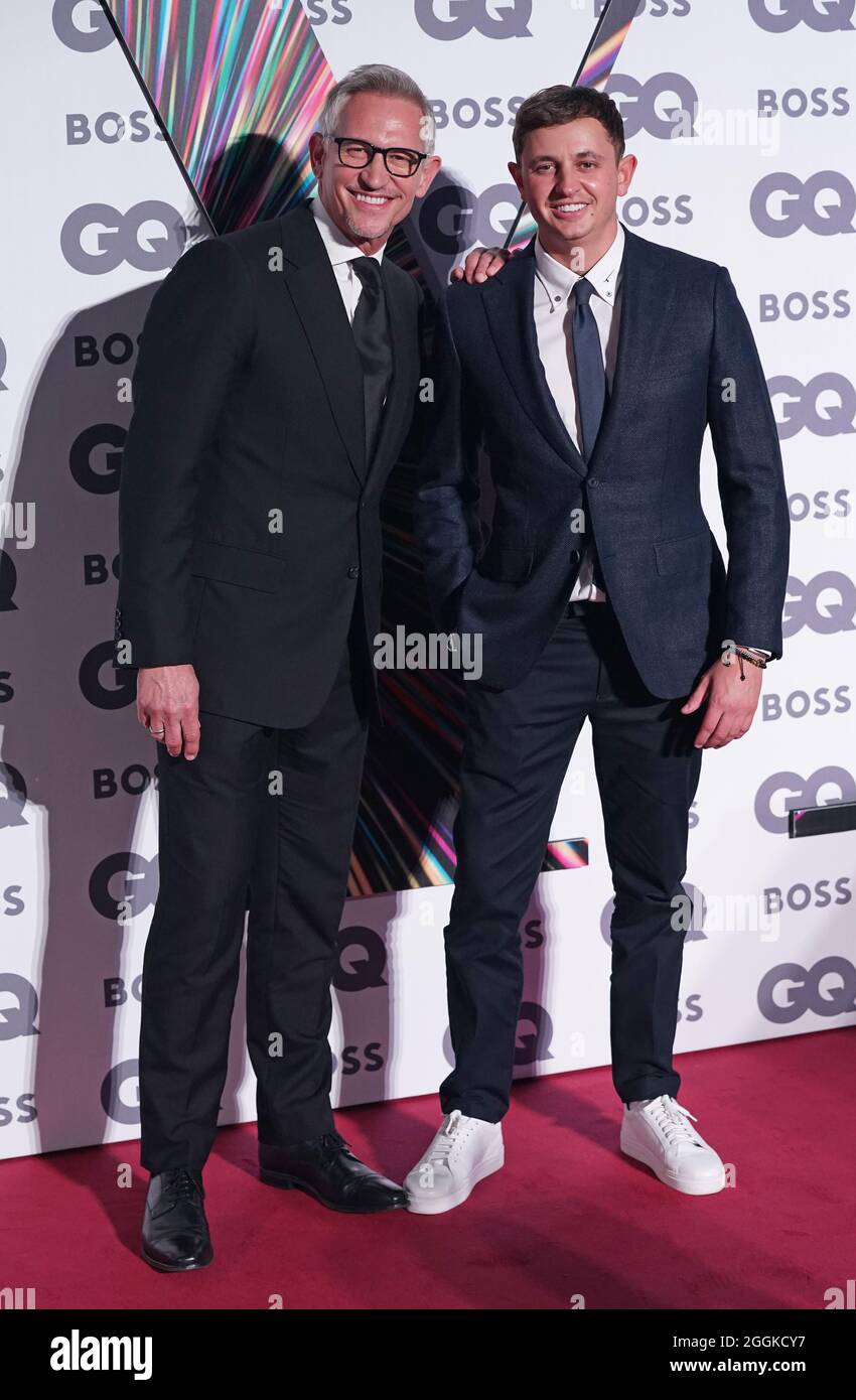 Gary and George Lineker arriving at the GQ Men of the Year Awards at ...