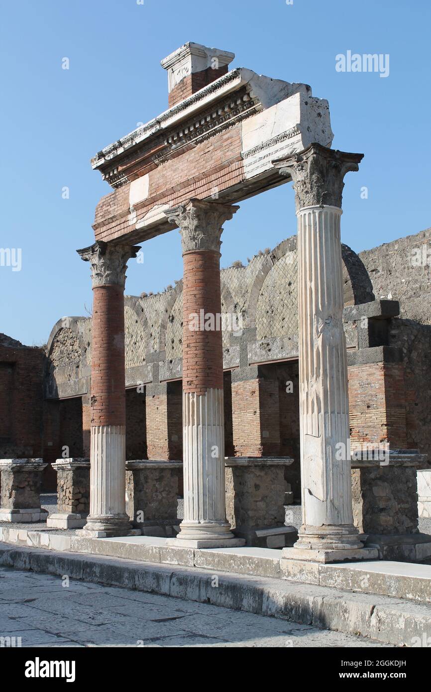 Shot of ruins of ancient buildings in Pompeii, Italy Stock Photo - Alamy