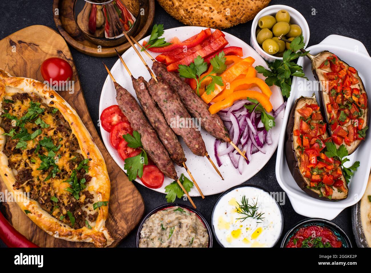 Traditional Turkish or Middle eastern dishes Stock Photo - Alamy