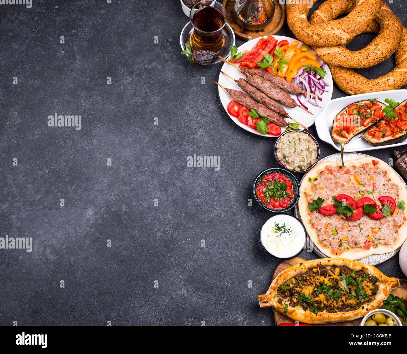 Traditional Turkish or Middle eastern dishes Stock Photo - Alamy
